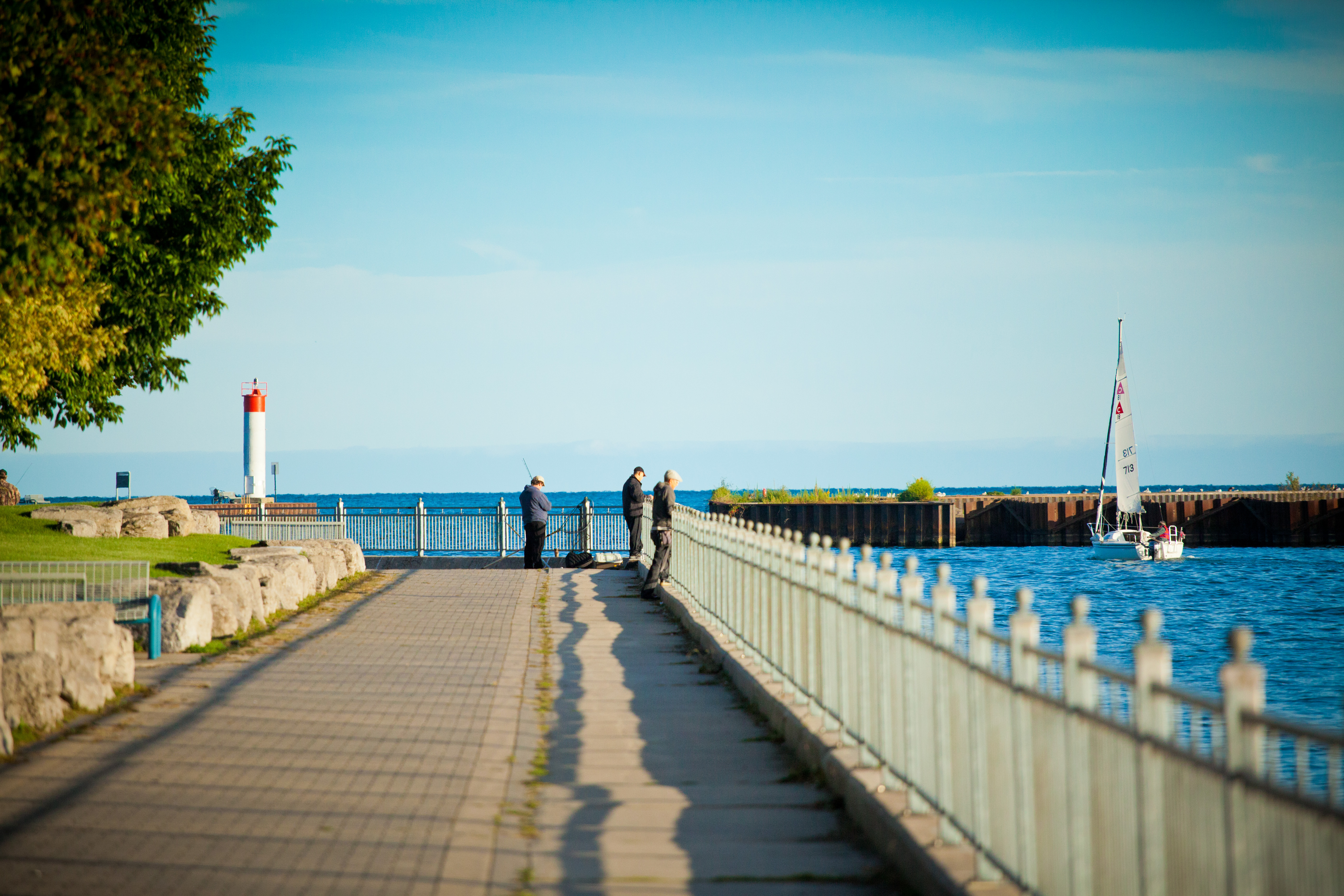 Photo of people fishing on Whitby waterfront